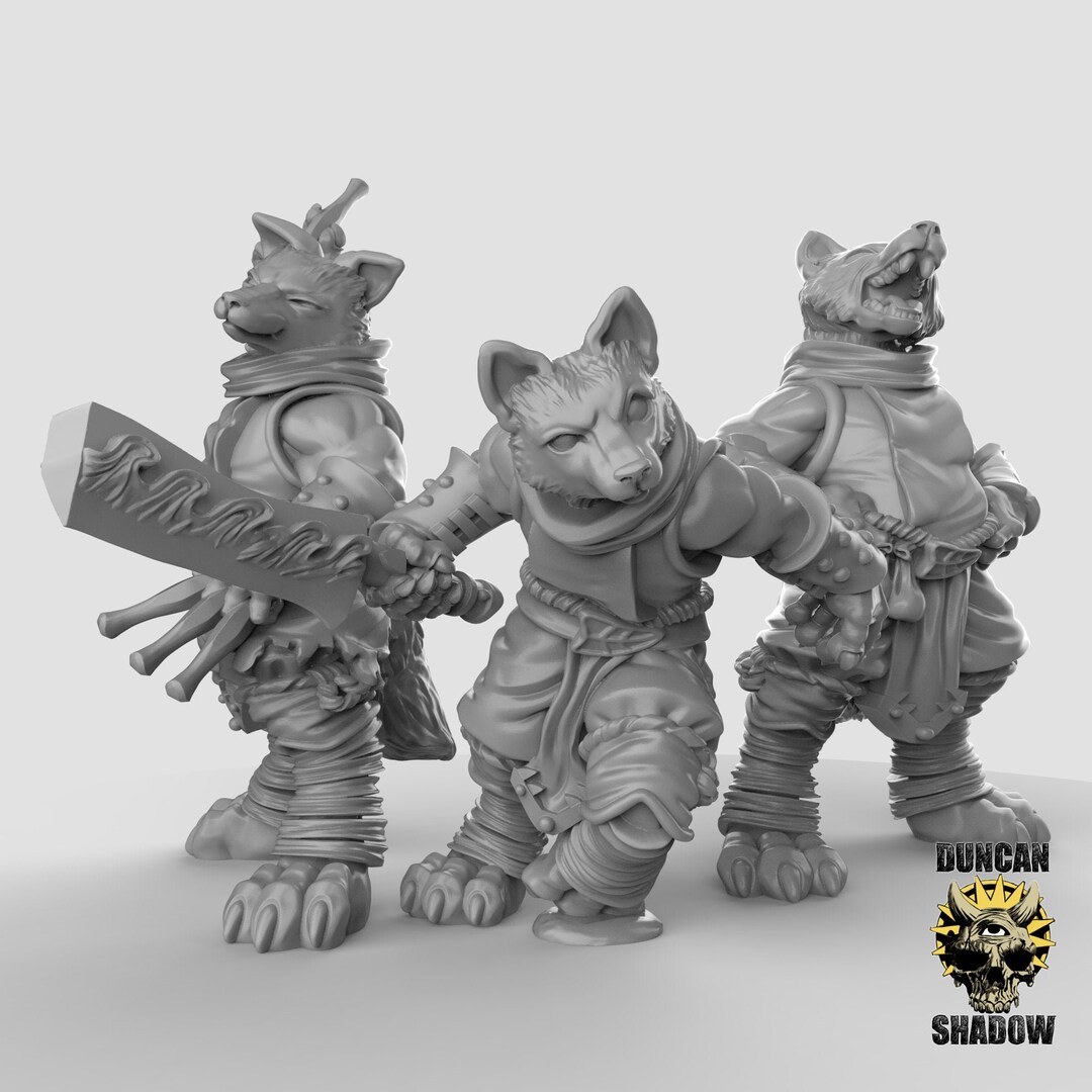 Fox Kitsune Rogues 28mm or 32mm Miniatures Resin Printed Dungeons and ...