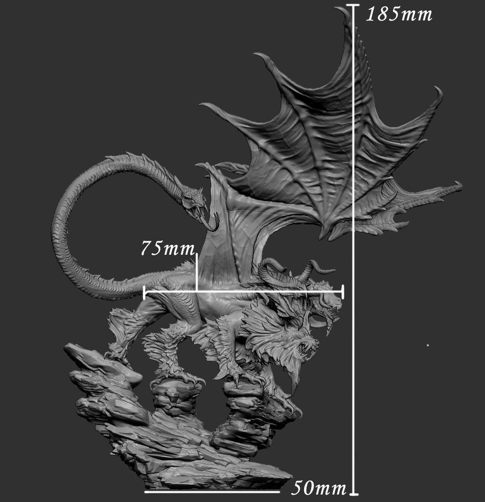 Chimera Adult and Young D&D 3D Printed Resin Miniatures | Etsy