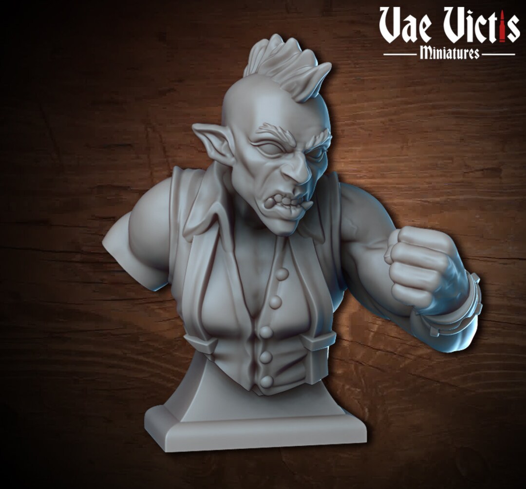 Orc Barfight Büste Half-Orc D&D 3D Resin Print Miniatur Dungeons and ...