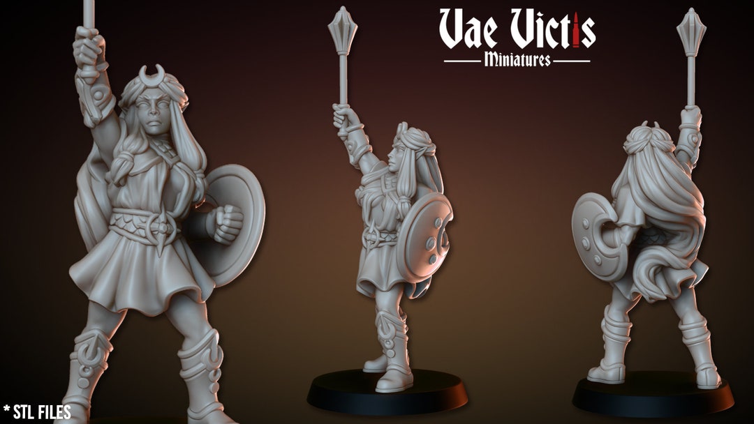 Female Elven Cleric of Selune 28mm or 32mm D&D Resin Printed Miniature ...