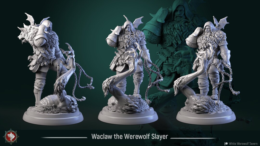 Werewolf Hunter Figure 28mm 32mm and 75mm Miniature Dungeons and ...