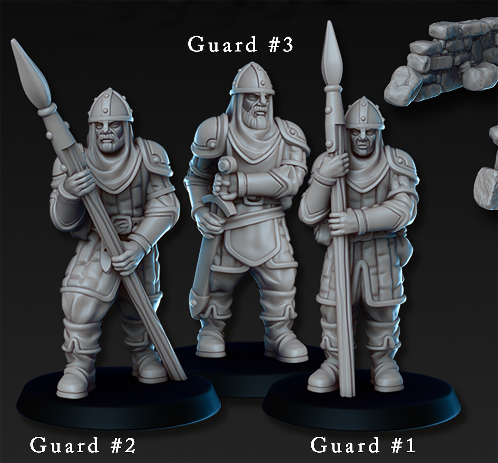 Guard NPC Characters 28mm D&D 3D Resin Printed Mini Dungeons and ...