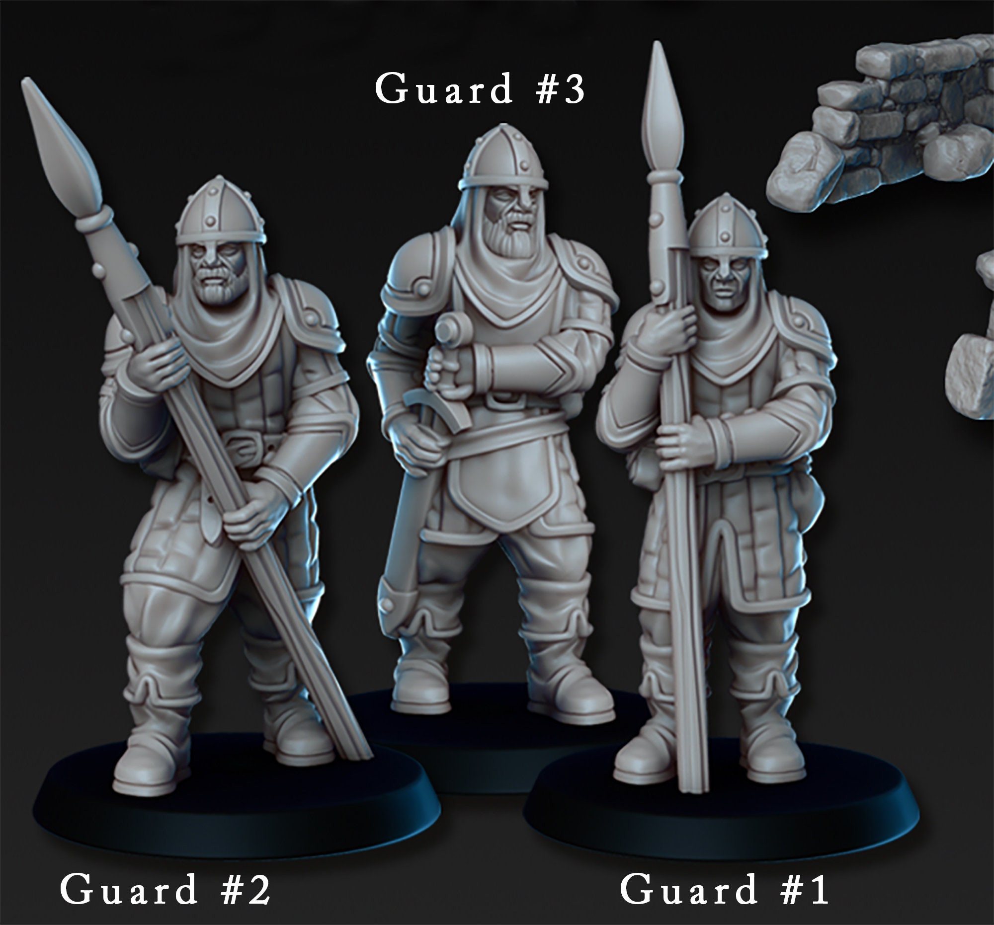 Guard NPC Characters 28mm D&D 3D Resin Printed Mini Dungeons and ...