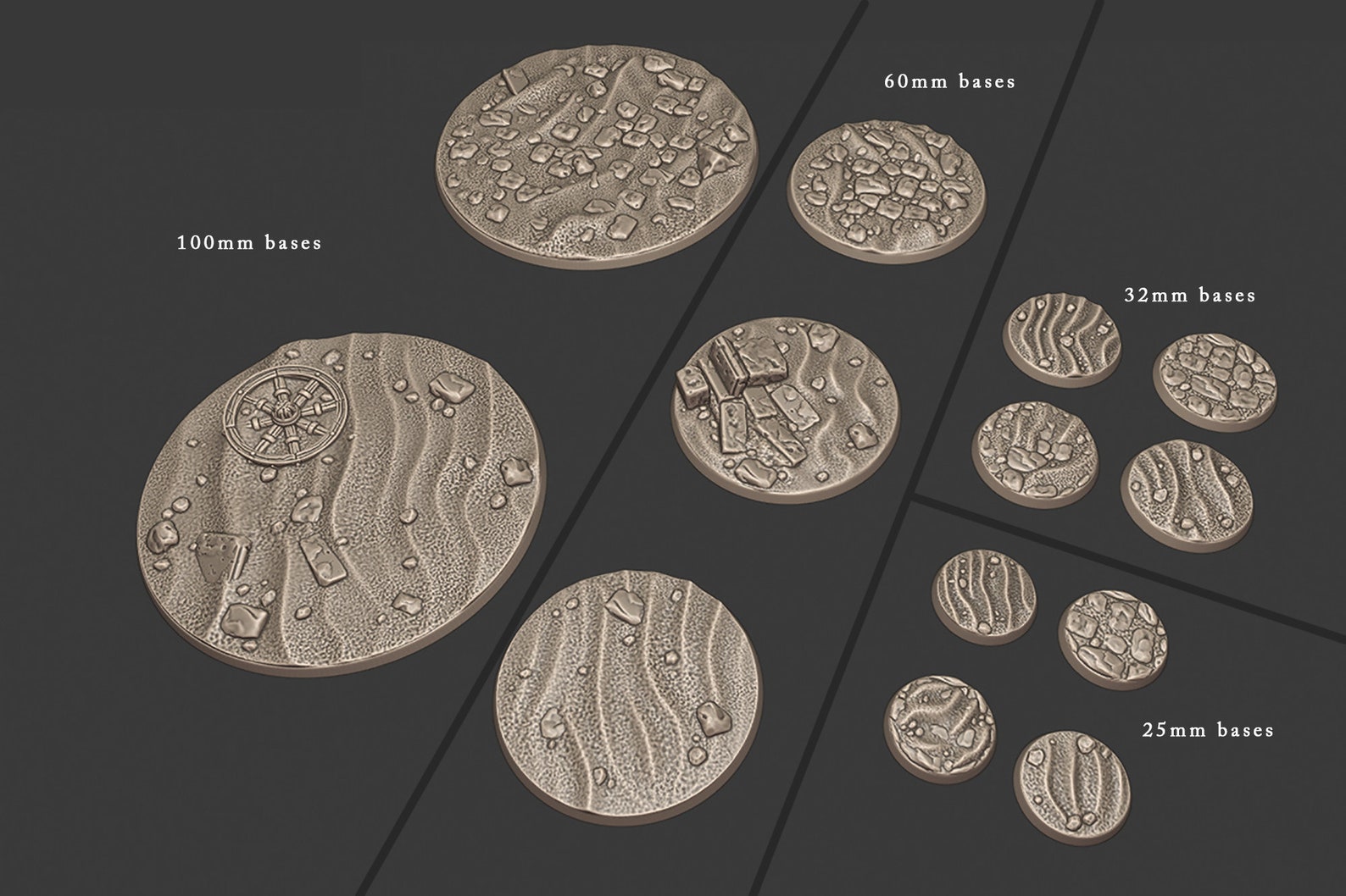 Desert Sand Beach Bases for D&D Miniatures 28mm 32mm 40mm 50mm 60mm and ...