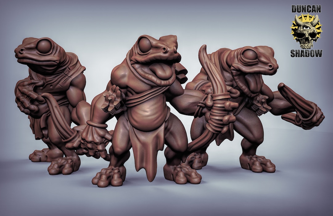 Boggard Toad Like Humanoids W/bows 28mm or 32mm D&D 3D Resin Printed ...