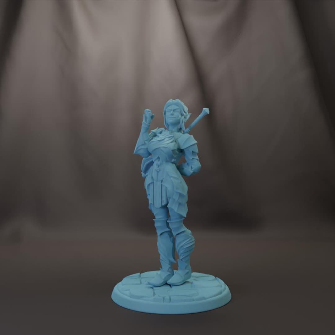 Mindy the Drow Female Elf Paladin 28mm 32mm 54mm 75mm Statue D&D Resin ...