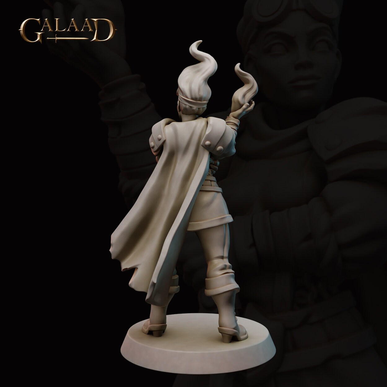 Female Fire Mage Genasi Wizard 28mm 32mm 54mm Resin Miniature Dungeons ...