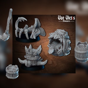 Mimics - Barrel, Mop, and Bucket D&D 3D Resin Print Miniature Dungeons ...