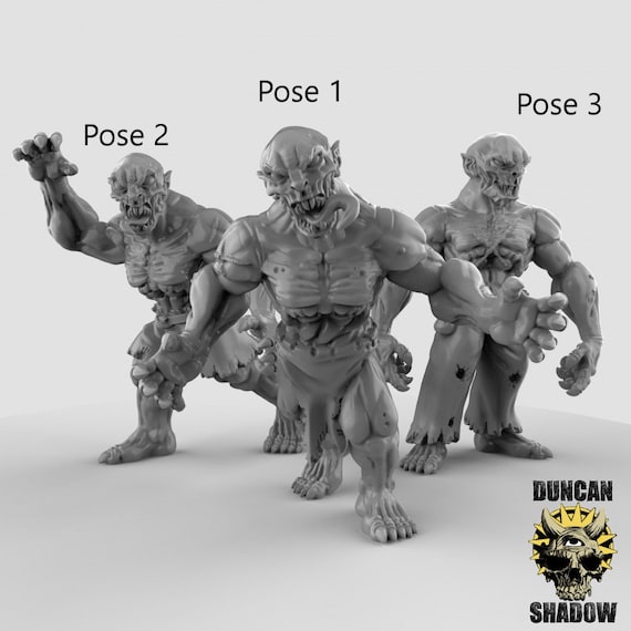 Undead Ghouls D&D Monster Minis 28mm Resin Miniatures Dungeons - Etsy