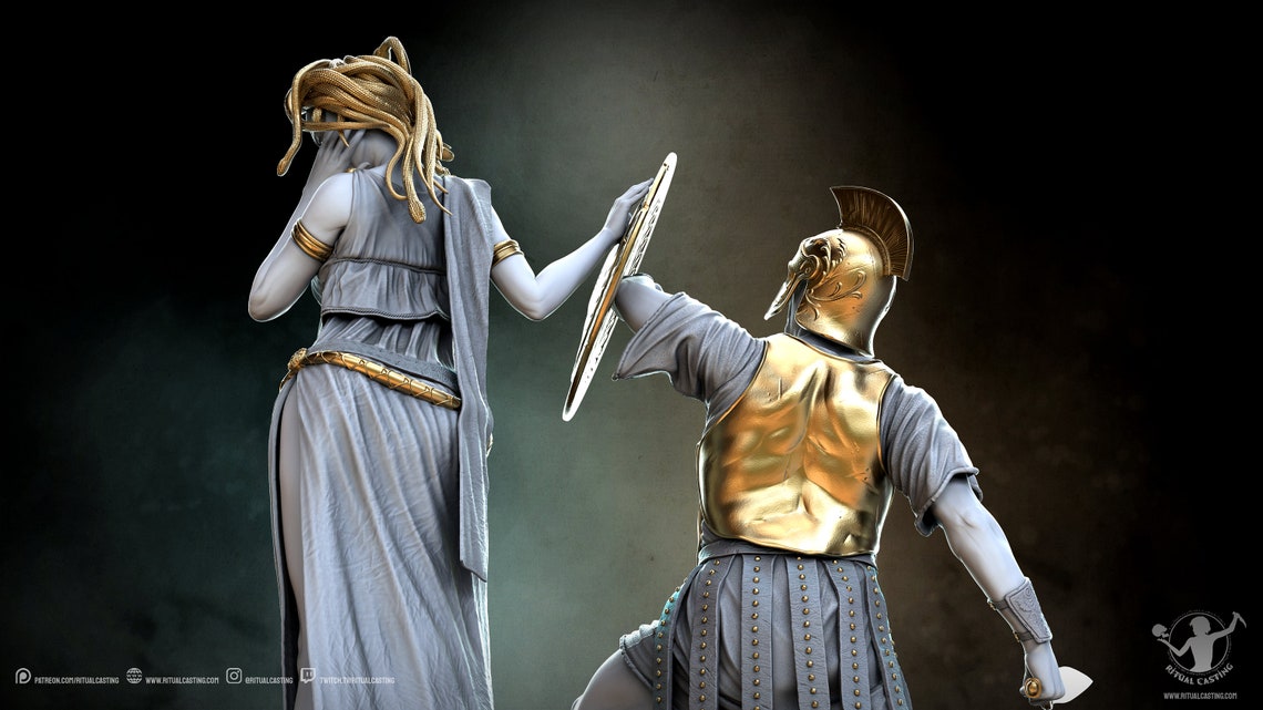 Medusa Cursed Priestess of Athena 1:10th Scale Model NSFW & SFW 3D ...