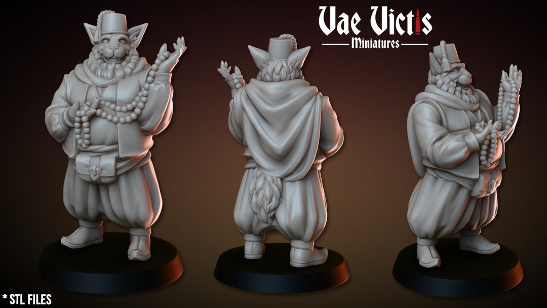 Tabaxi Merchant NPC 28mm or 32mm D&D Resin Printed Miniature Dungeons ...