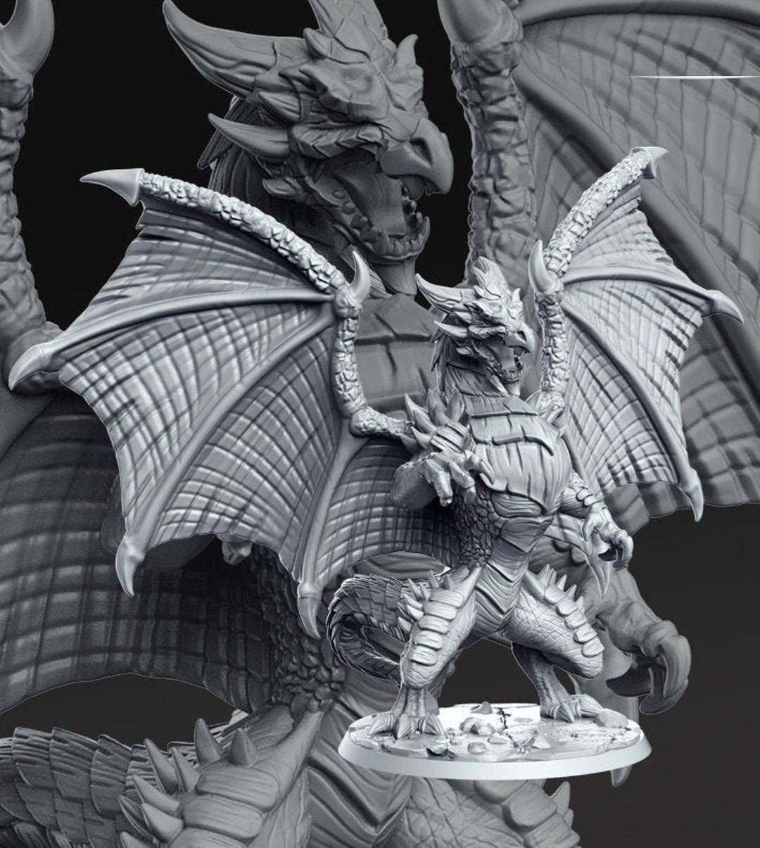 Flimtrax the Huge Red Dragon Mini D&D 3D Resin Print 32mm / 28mm ...
