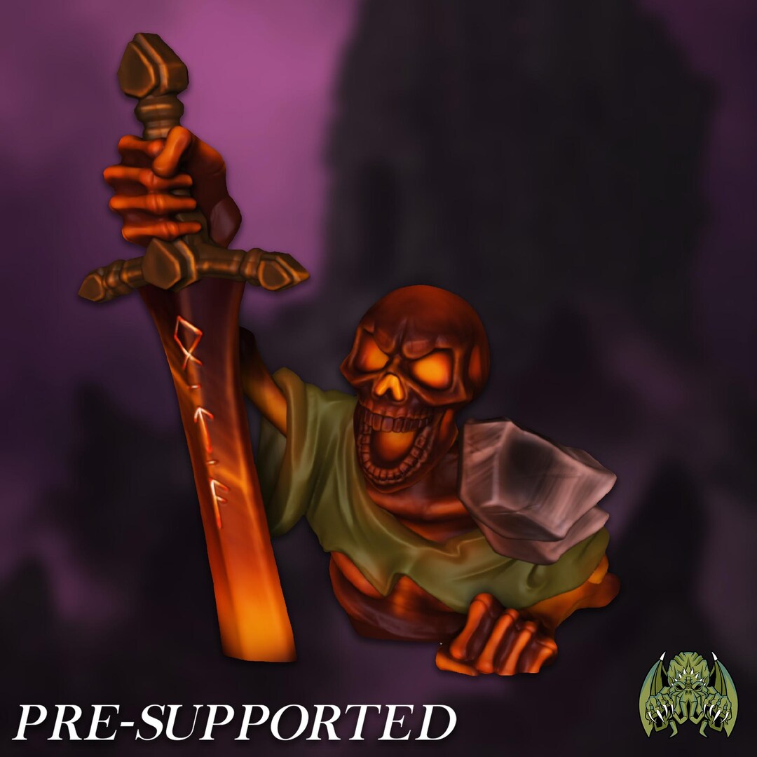 Arising Skeleton Undead 28mm 32mm D&D Resin Mini Dungeons and Dragons ...