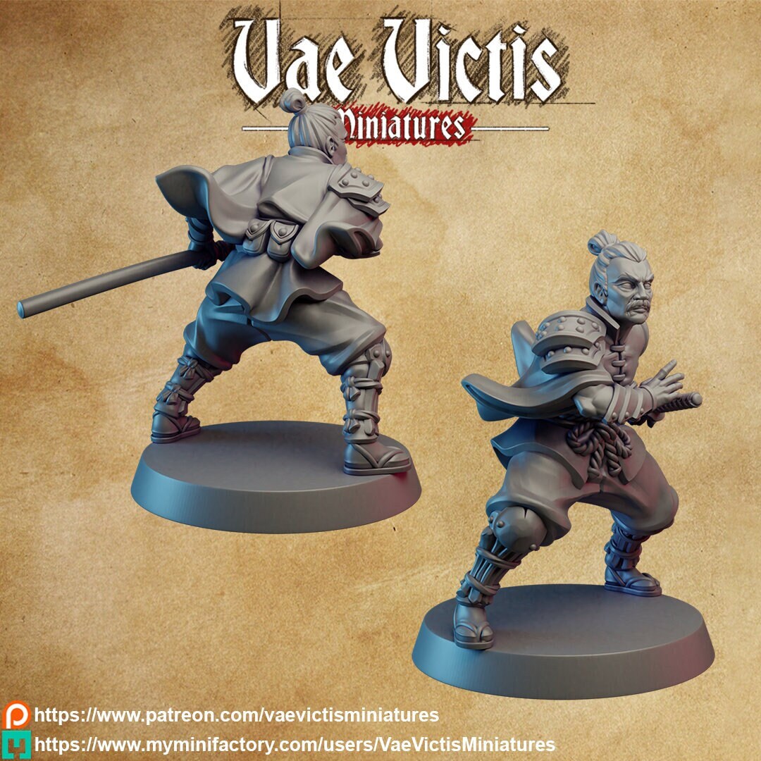 Ronin Samurai Warrior 28mm 32mm D&D Resin Miniature Dungeons and ...