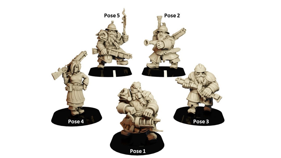 Dwarf Gunners 28mm / 32mm D&D 3D Resin Printed Miniature Dungeons and ...