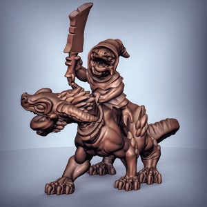 Kobolds on Riding Lizard Mounts 28mm or 32mm D&D 3D Resin Printed ...