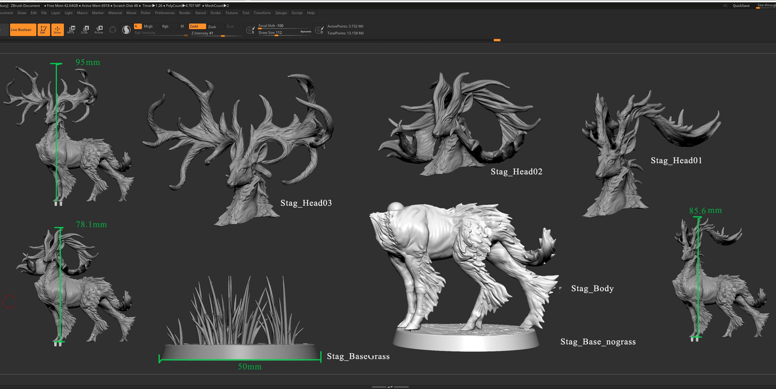 Woodland Stag Deer 3D Resin Printed 28mm Miniature Dungeons | Etsy