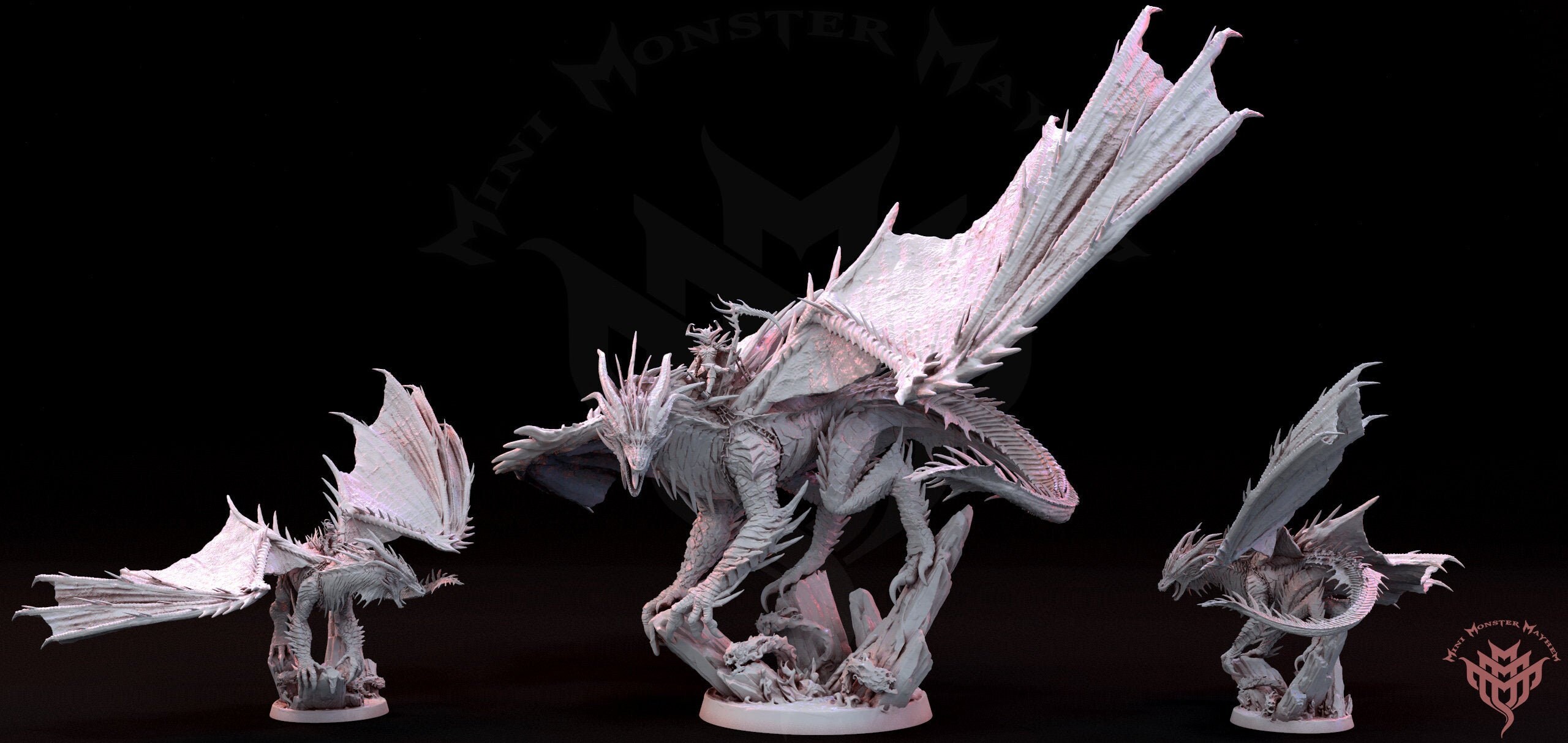 Inferno Red Dragon Rider 28mm 3D Resin Printed Miniature Dungeons and ...