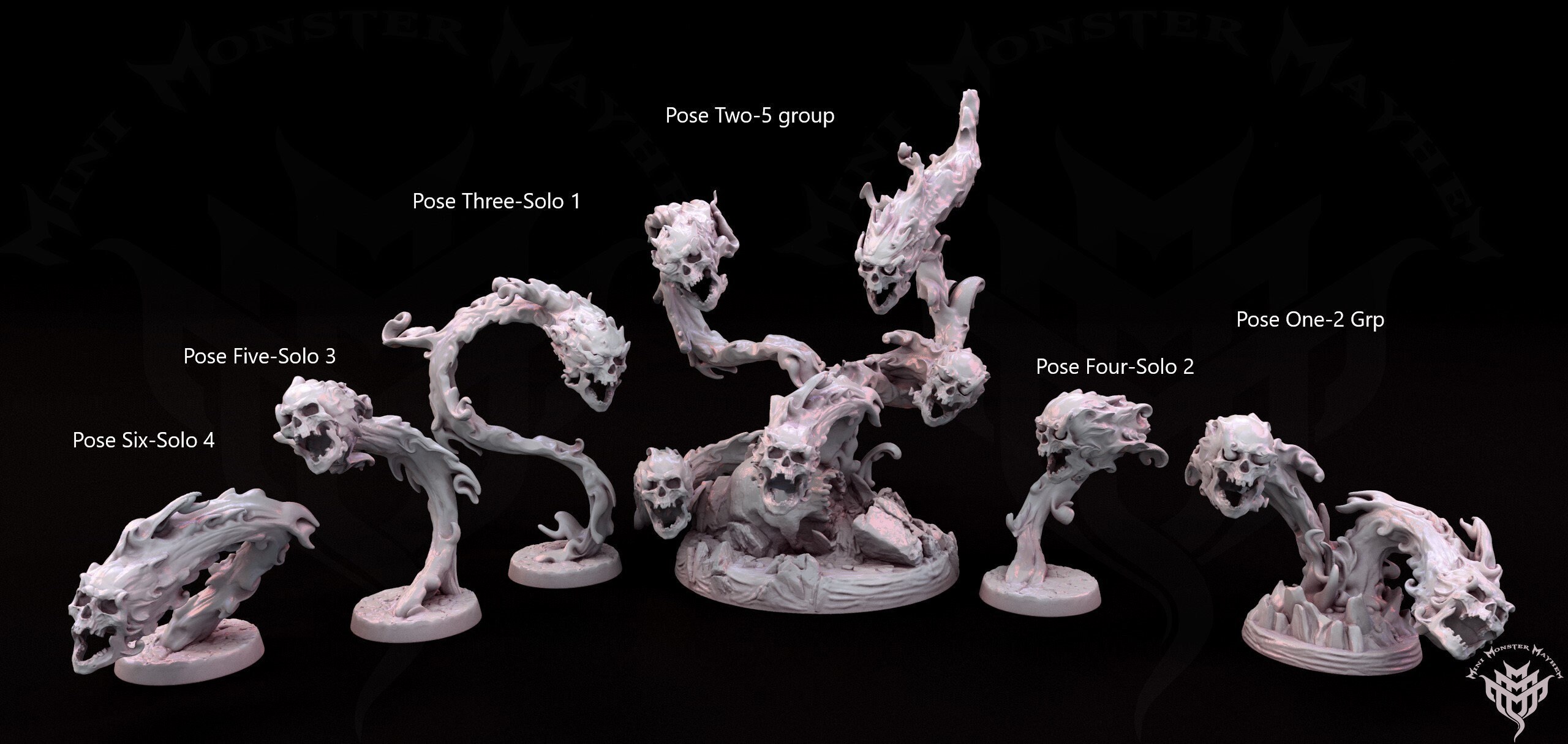 Possessed Flaming Skull 28mm 3D Resin Print Miniature D&D Dungeons and ...