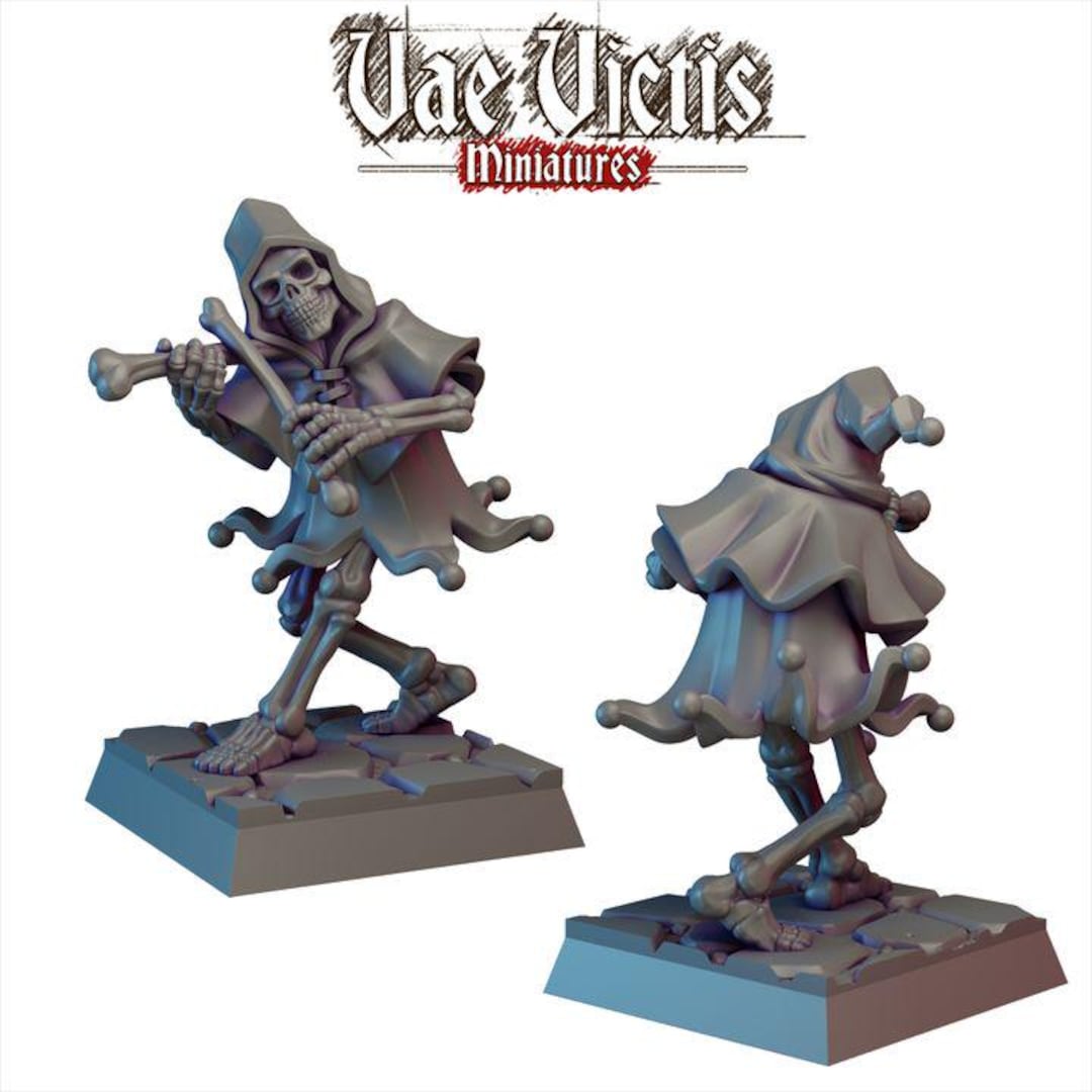 Undead Skeleton Violinist D&D Resin 28mm 32mm Miniature Dungeons and ...