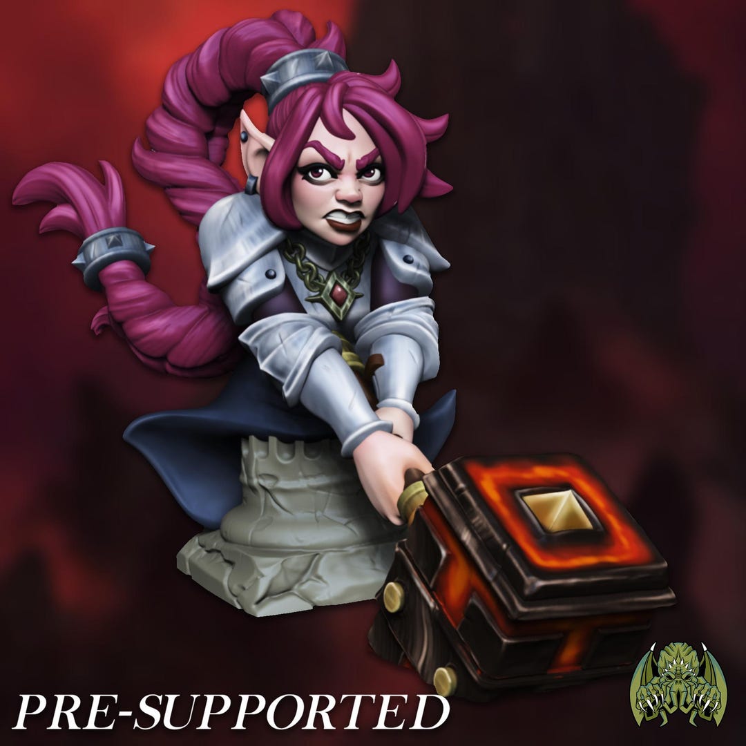 Tess Thunderfoot Fierce Female Halfling Paladin Resin Bust Dungeons and ...
