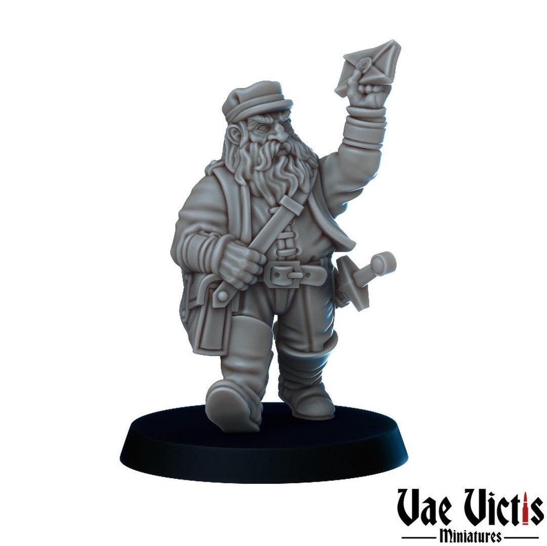 Dwarven Postman Mail 28mm 32mm D&D 3D Resin Print Miniature Dungeons ...