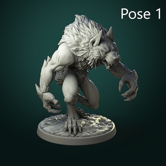 Werewolf Figures 4 Poses 28mm or 32mm Miniatures Dungeons - Etsy