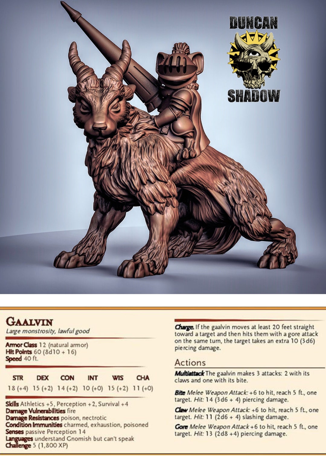 Gaalvin Mousling Mount Creature 28mm D&D Miniatures 3D Resin Printed ...