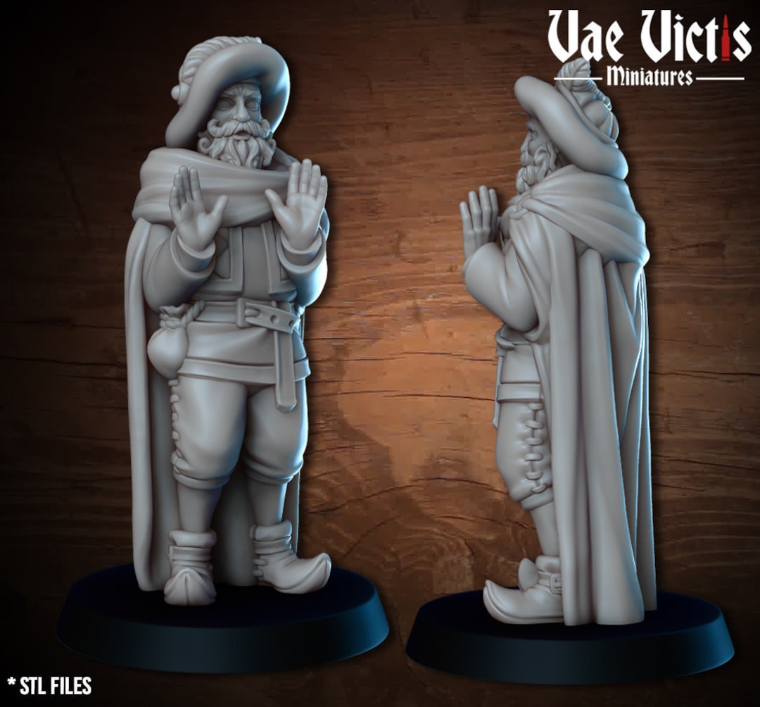 Merchant NPC Being Robbed! 28mm or 32mm D&D Resin Print Miniature ...