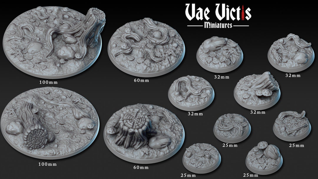 Forest Bases for D&D Miniatures 28mm 32mm 60mm and 100mm Dungeons and ...