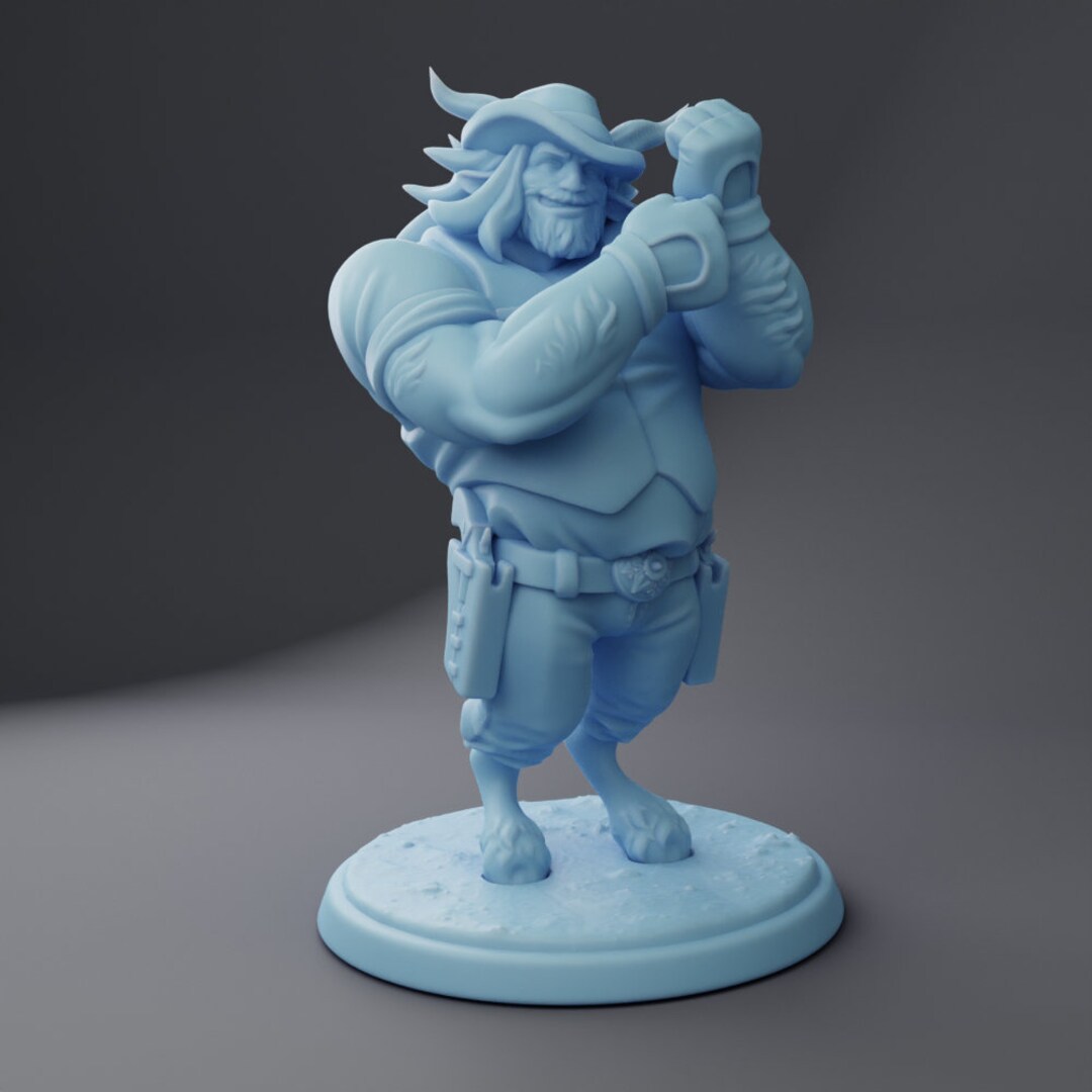 Satyr Cowboy and Satyr Biker 28mm 32mm 54mm or 75mm Statue D&D Resin ...