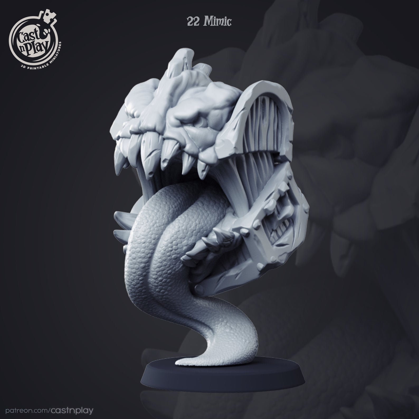 Treasure Chest Mimic Monster Mini D&D Resin Printed 32mm 28mm Miniature ...