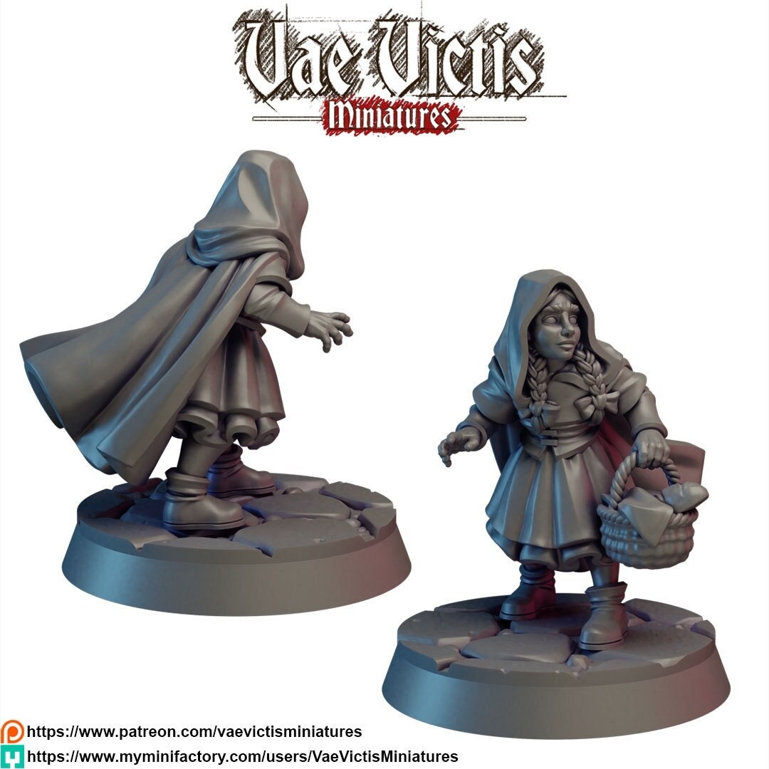 Little Red Riding Hood Dwarf Female 28mm 32mm D&D Miniature Dungeons ...