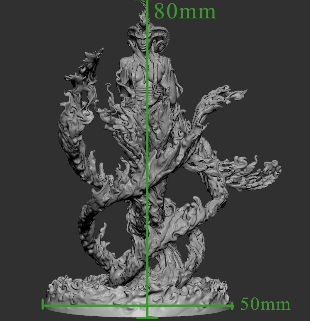 Fire Mystic Genie Large Efreet Elemental Resin Dnd D&D - Etsy