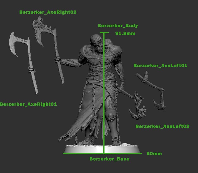 Lich Berserker Undead Wizard 28mm 3D Resin Printed Miniature - Etsy