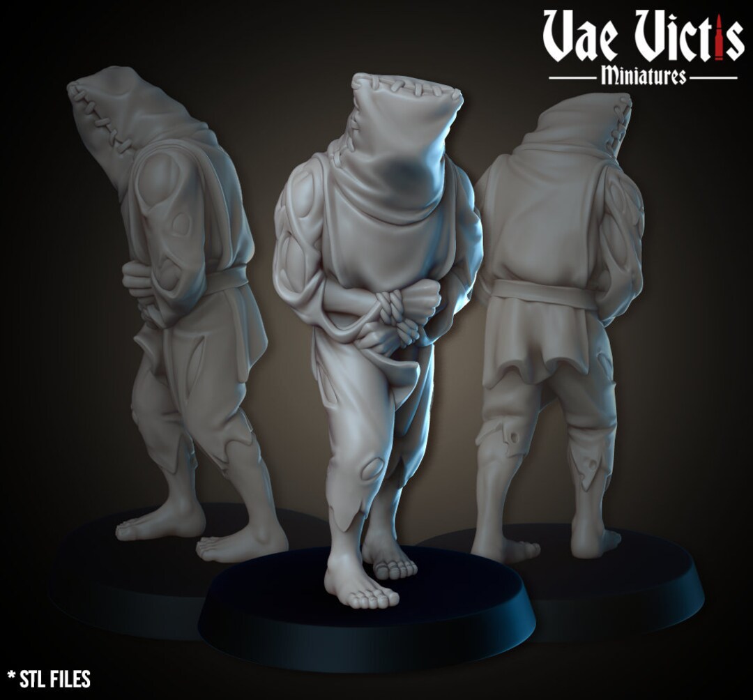 Hooded Mystery Prisoner NPC 28mm or 32mm D&D 3D Resin Printed Miniature ...