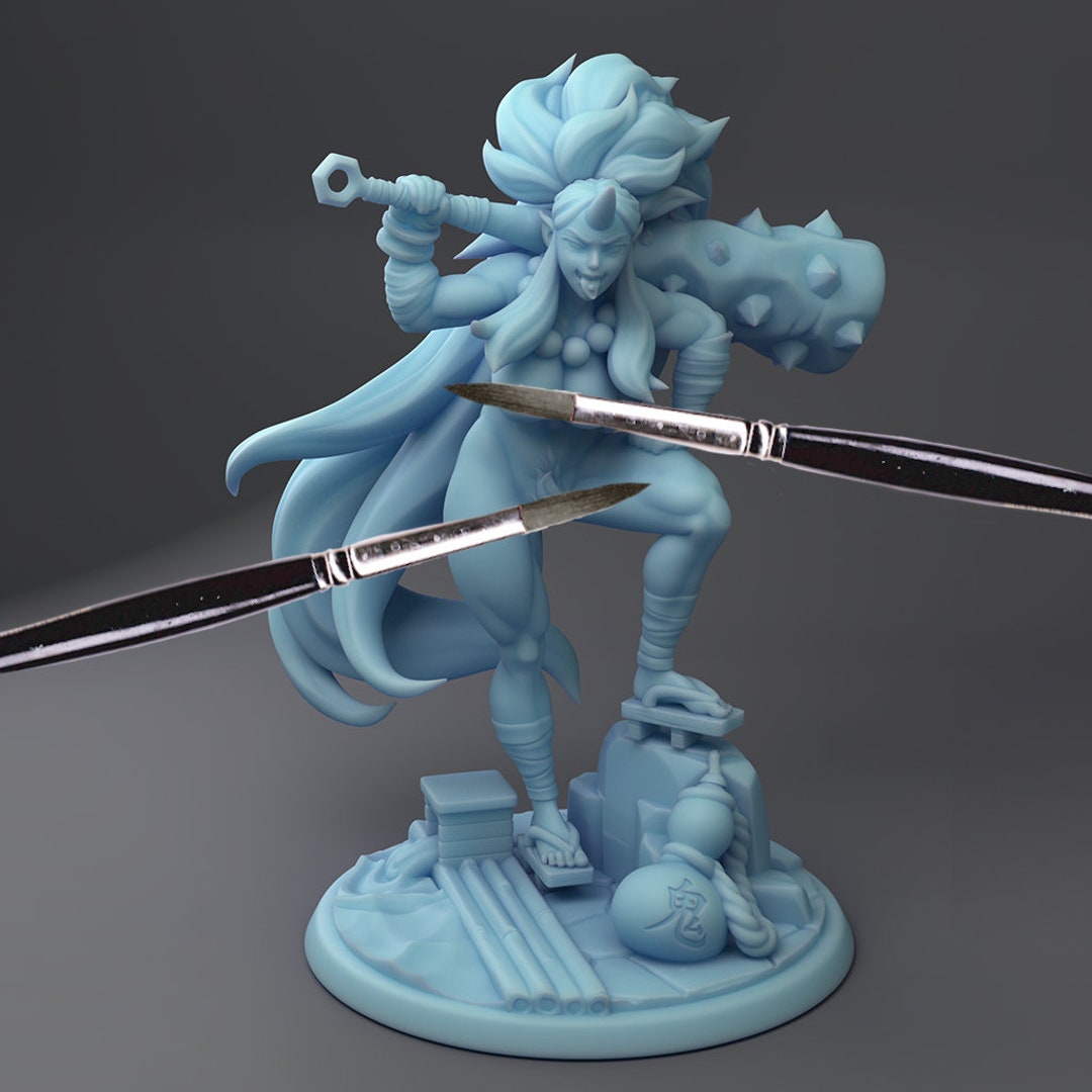 Kijo Oni Demon Barbarian Pinup NSFW / SFW Poses D&D Resin 28mm 32mm ...