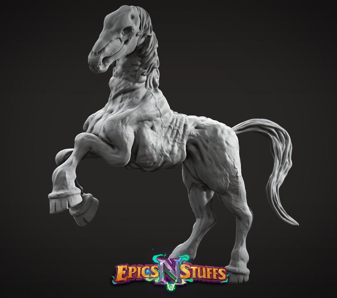 Undead Steed Zombie Horse Mount 28mm Scale 3D Miniature D&D Dungeons ...
