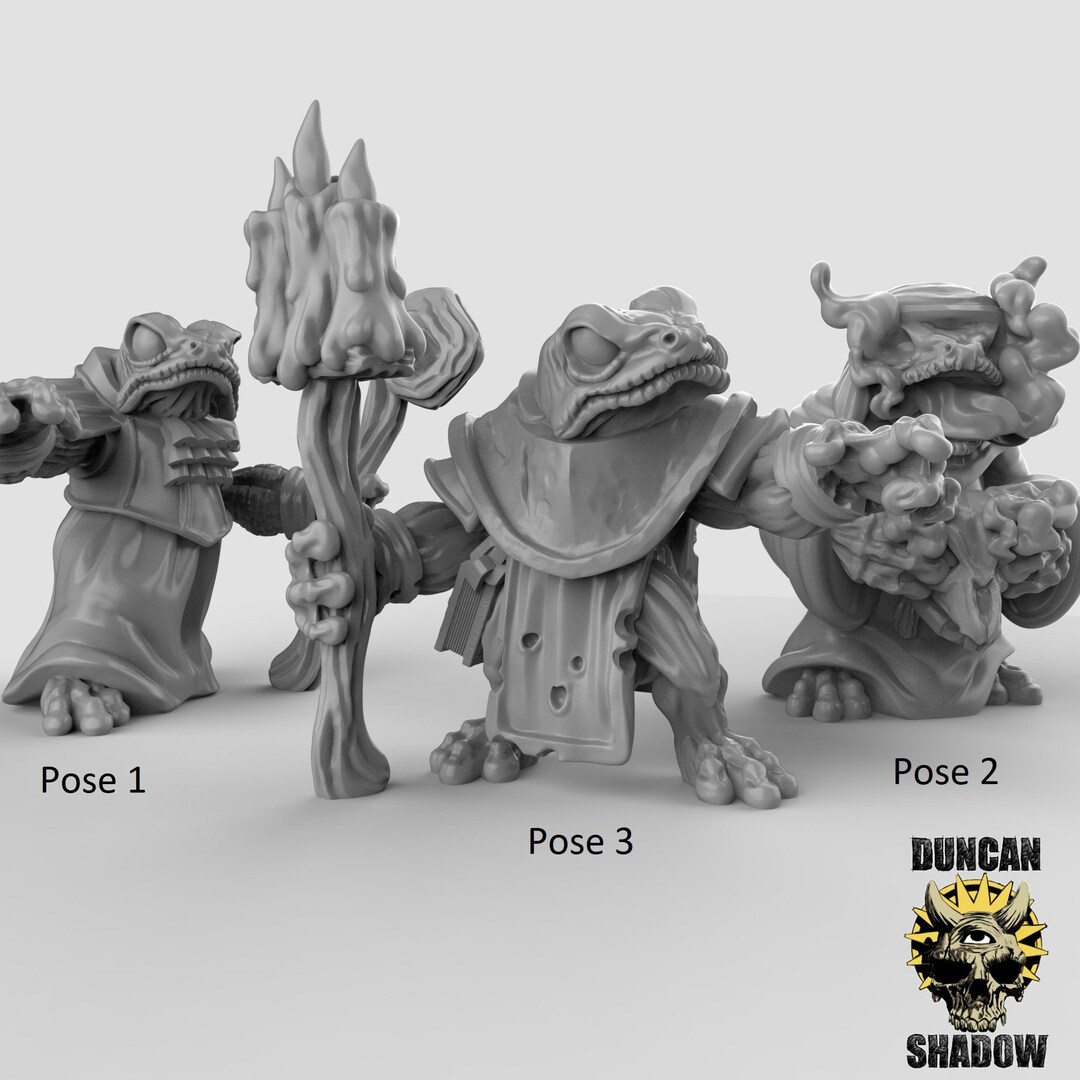 Boggard Necromancers Humanoid Toads 28mm or 32mm D&D 3D Resin Print ...
