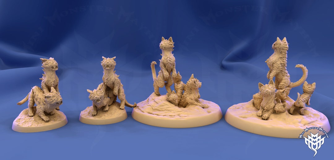 Dino Kitty Prehistoric Cats D&D 3D Printed Resin Miniatures | Dungeons ...
