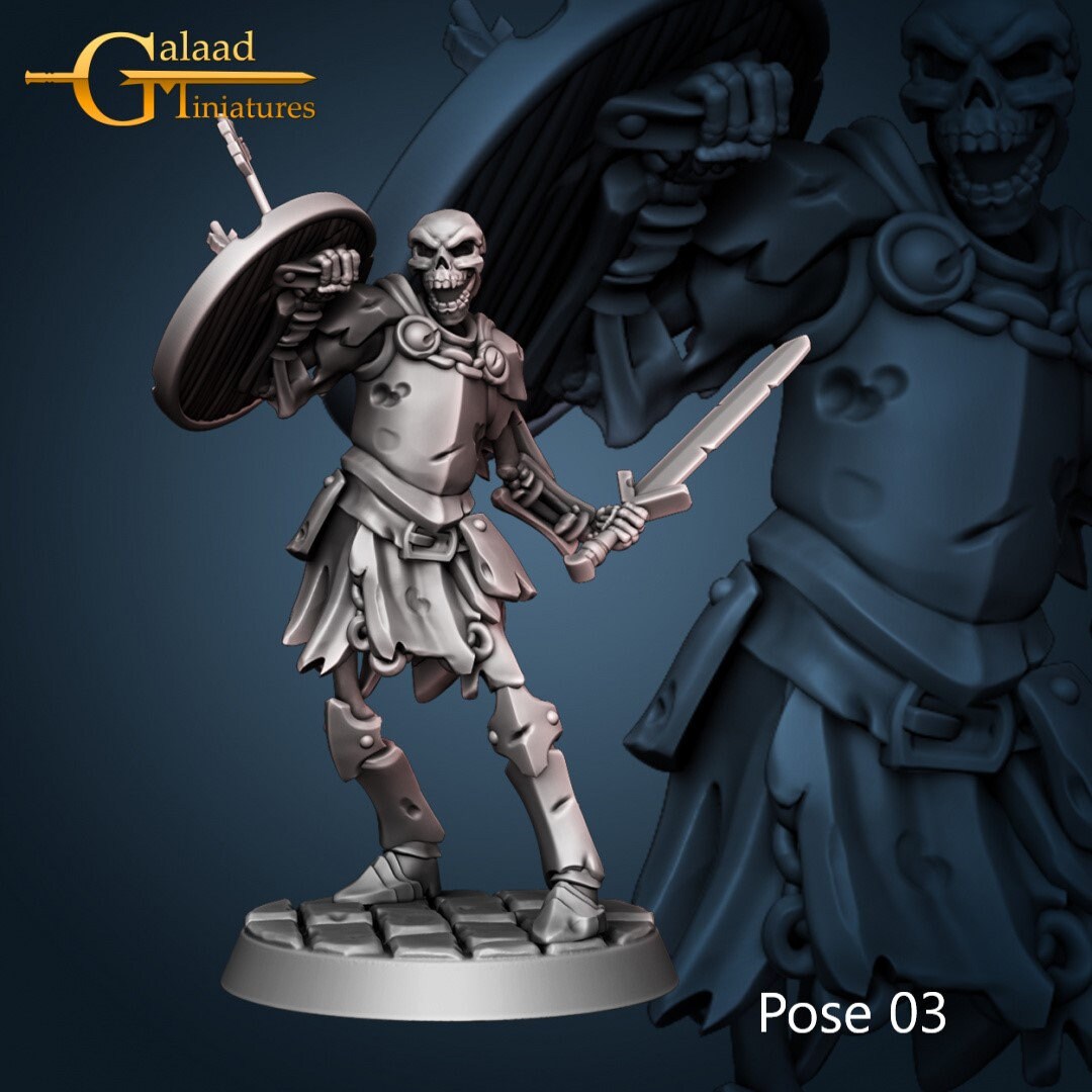 Skeleton Melee Undead Warriors 28mm 32mm D&D Resin Miniatures Dungeons ...