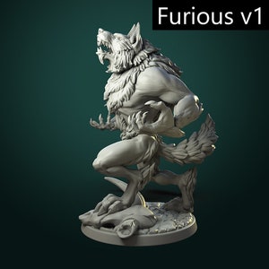 Werewolf Figures 4 Poses 28mm or 32mm Miniatures Dungeons and Dragons ...