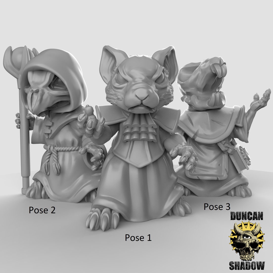 Mousling Musin Necromancer Liches 28mm 32mm Miniatures Resin Printed ...