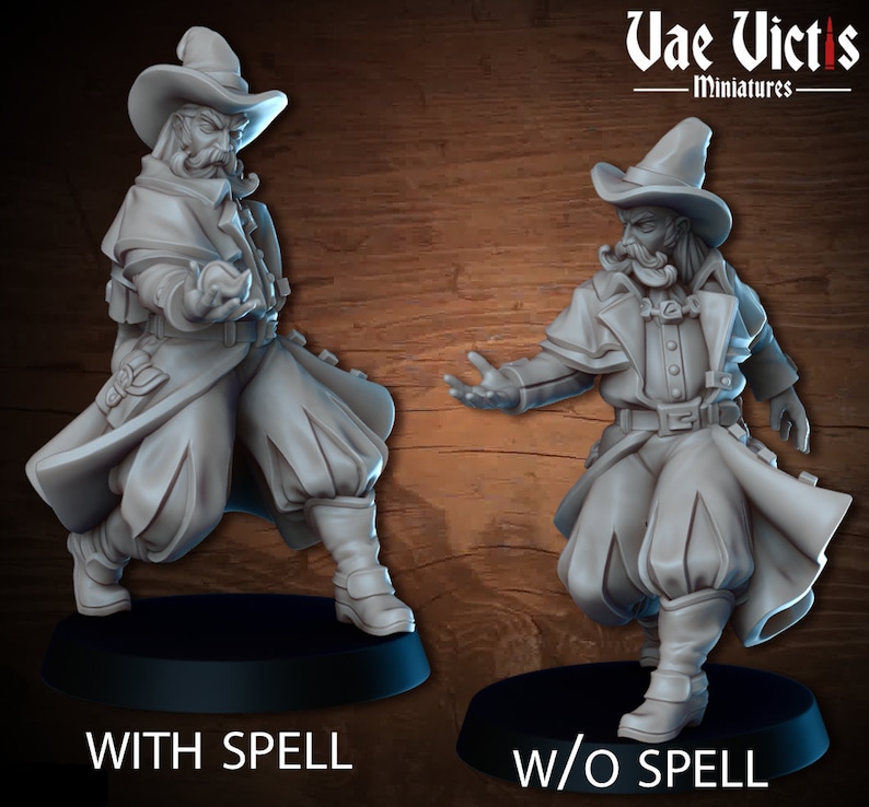 Old West Spellslinger 28mm 32mm D&D 3D Resin Print Miniature | Etsy