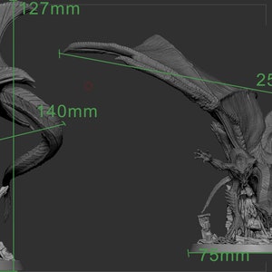 Draco Hydra Huge D&D 3D Resin Printed Miniature Dungeons and Dragons ...