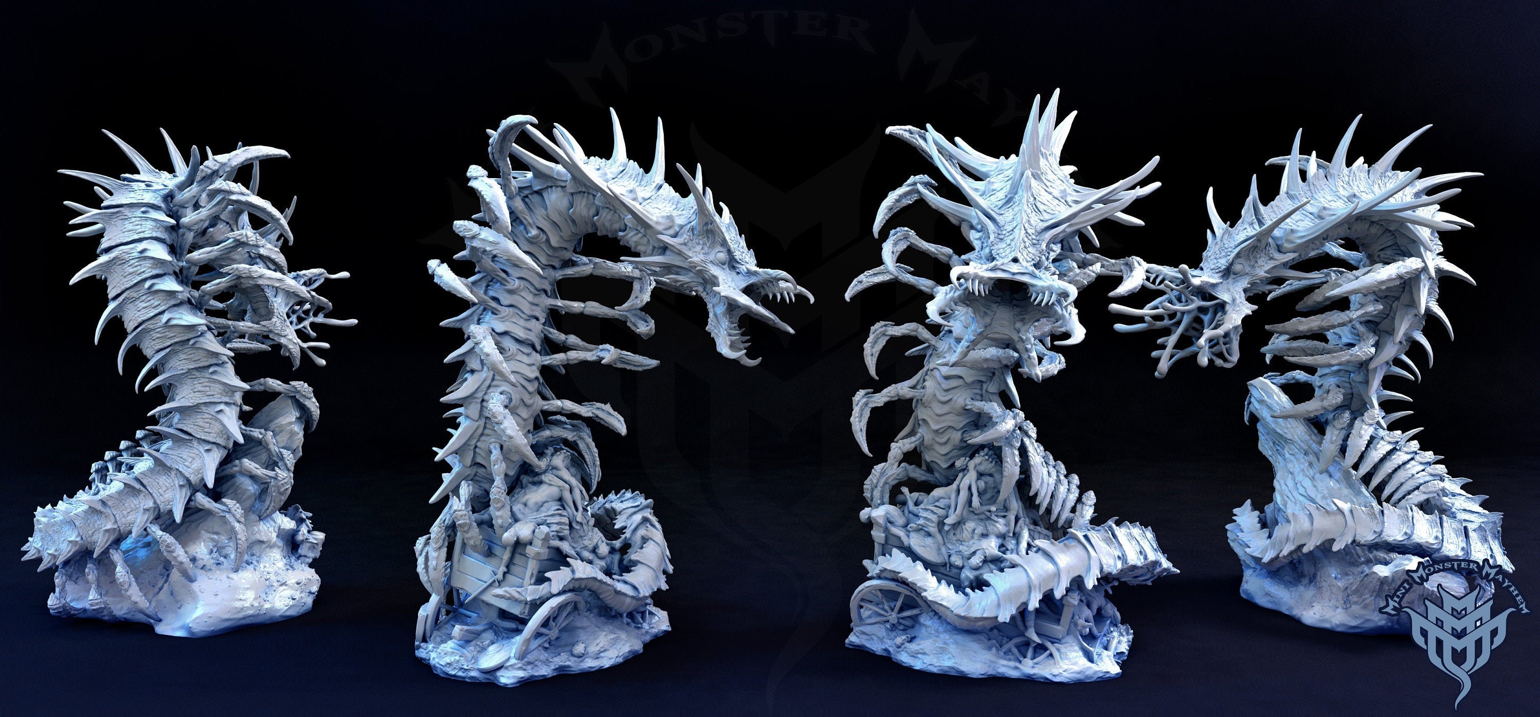 Remorhaz Ice Polar Worm 28mm 3D Printed Miniature D&D Dungeons | Etsy
