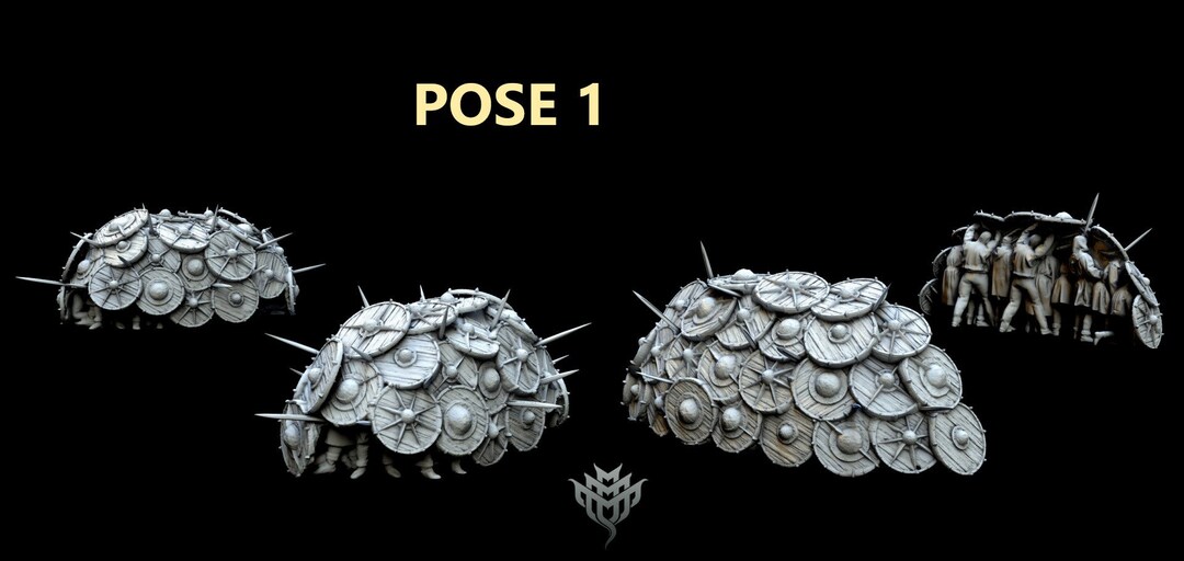 Shield Wall Soldiers 28mm 32mm D&D Resin Miniature Dungeons and Dragons ...