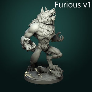 Werewolf Figures (4 Poses) 28mm or 32mm Miniatures Dungeons and Dragons ...