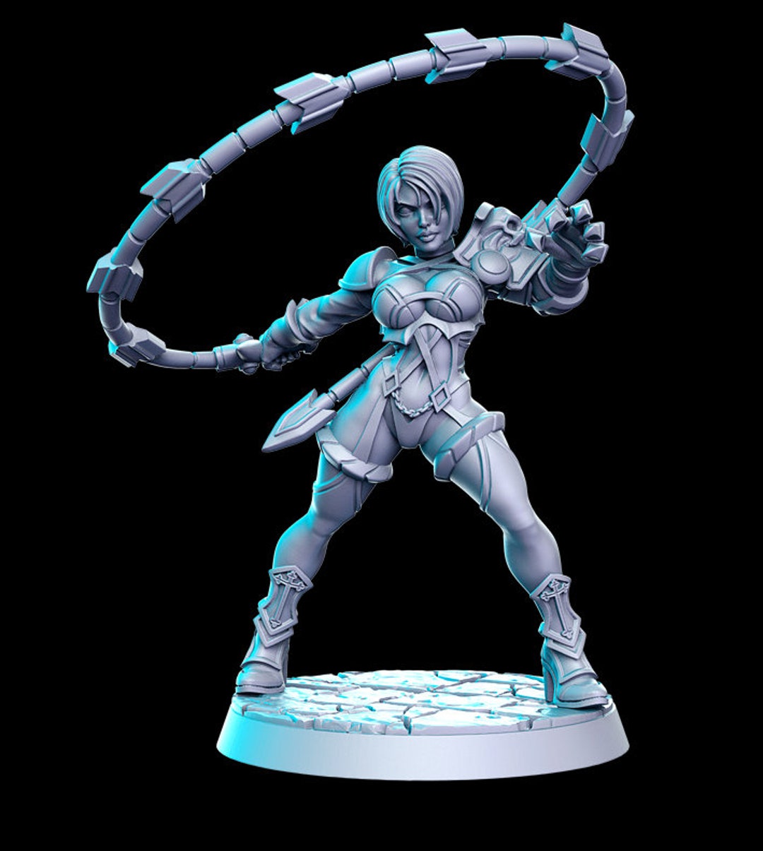 Poison Ivy Whip Sexy Sword Whip Wielder D&D Resin 32mm / 28mm Miniature ...