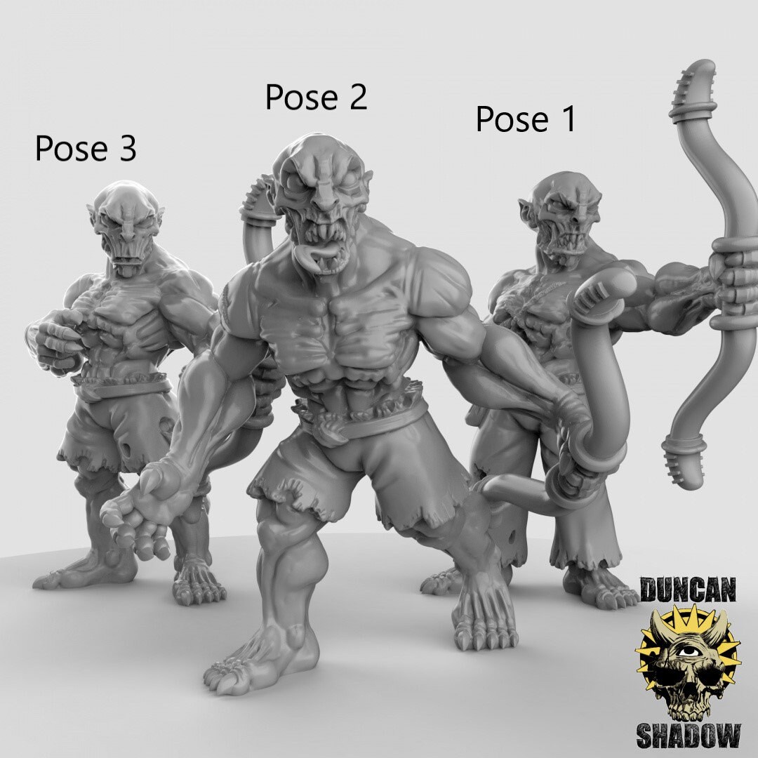 Bow Wielding Ghoul Monster Minis 28mm Resin Miniatures Dungeons and ...